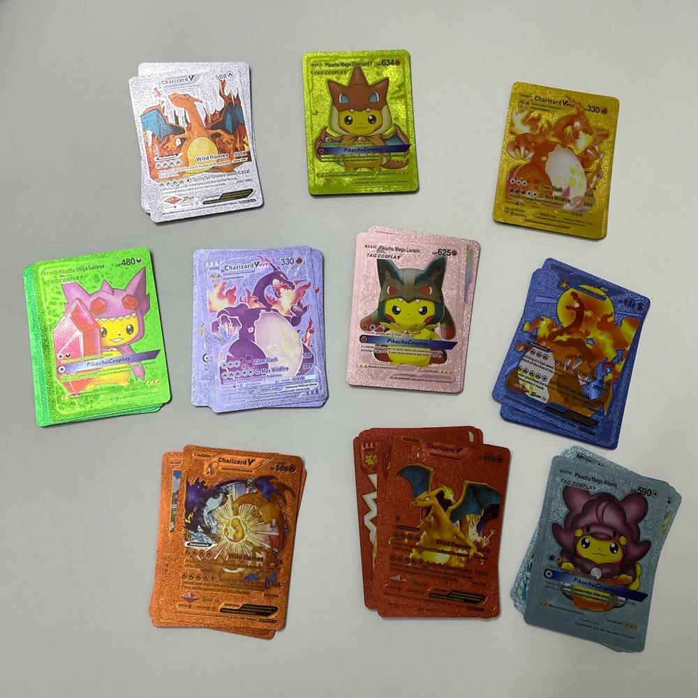 Rare Golden Charizard DX EX Pokémon Card Set - Waterproof 55pcs