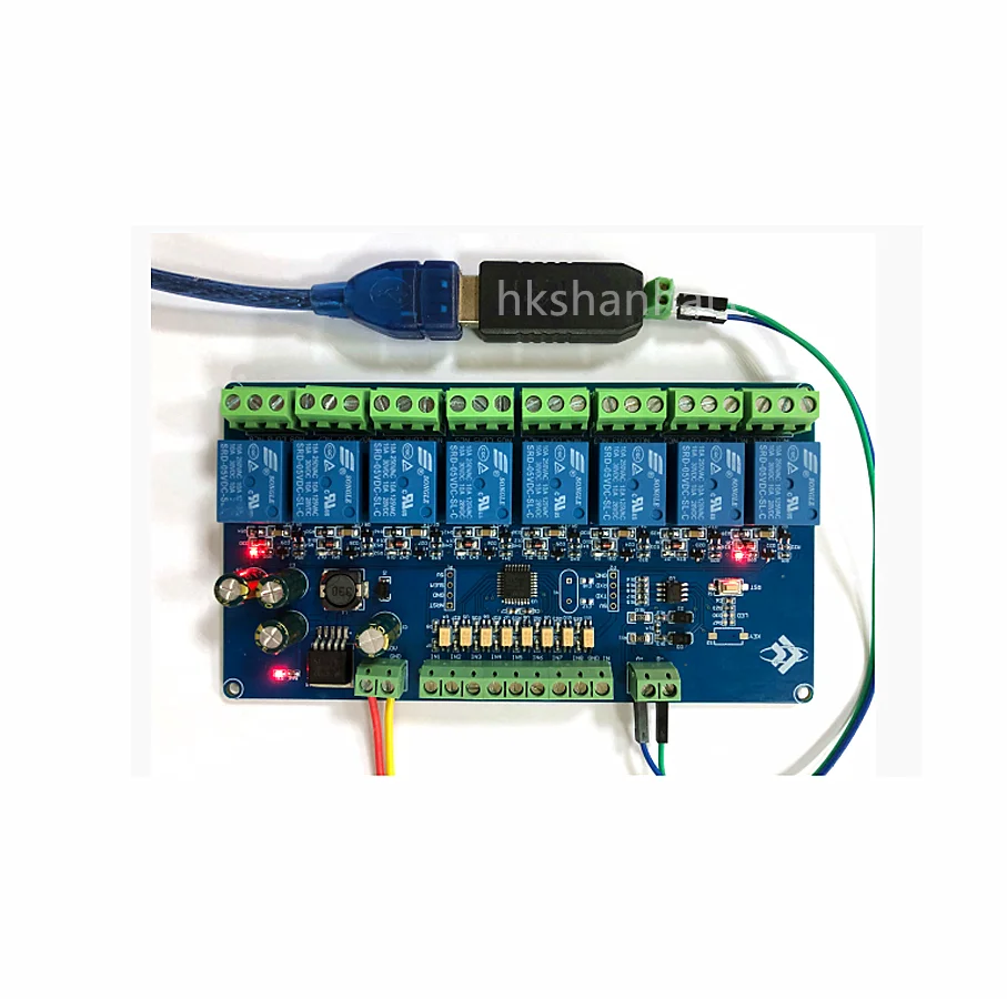 RS485/TTL UART 8CH Entrada 8CH Salida Modbus RTU Módulo de relé de 8 canales Soporte Protocolo ...