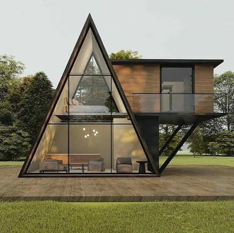 Outdoor Wooden Triangle House - Luxury Log Prefab Home