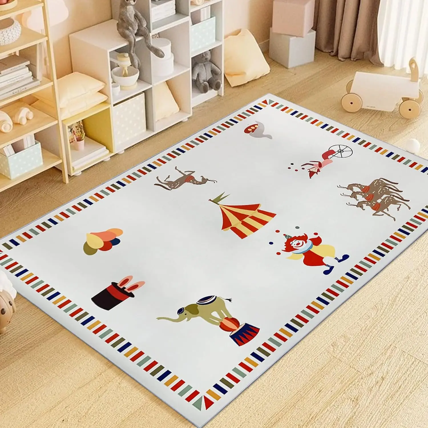 Kids Educational World Map Play Mat Non-Slip Velvet Rug with Crystals ...