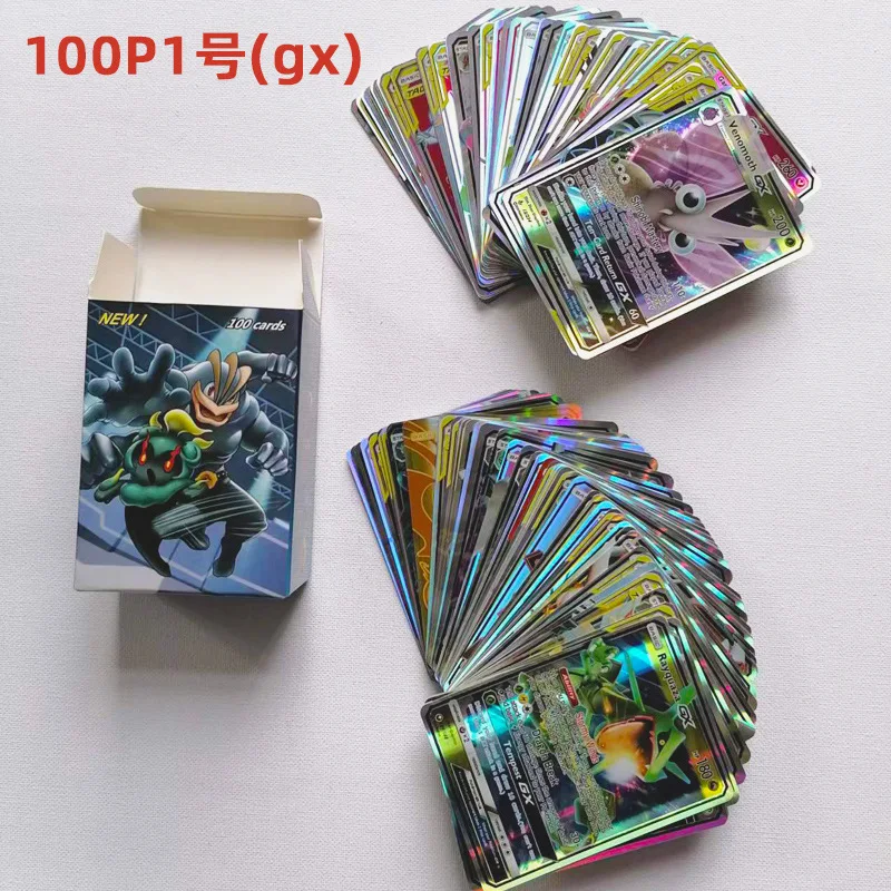 Hot Sale Cartoon Pi Ka Qu Card 100 Pcs Box Vmx Gx Ex Booster Card Poke ...