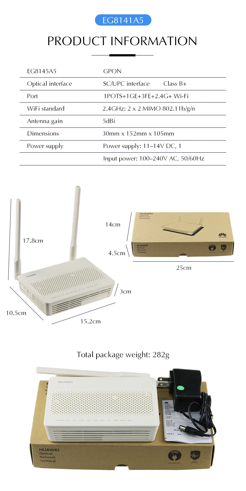 Hot Selling Ftth Modem Original New English Huawei Gpon Onu Ont Eg8141a5 - Buy Eg8141a5 Gpon Onu ...