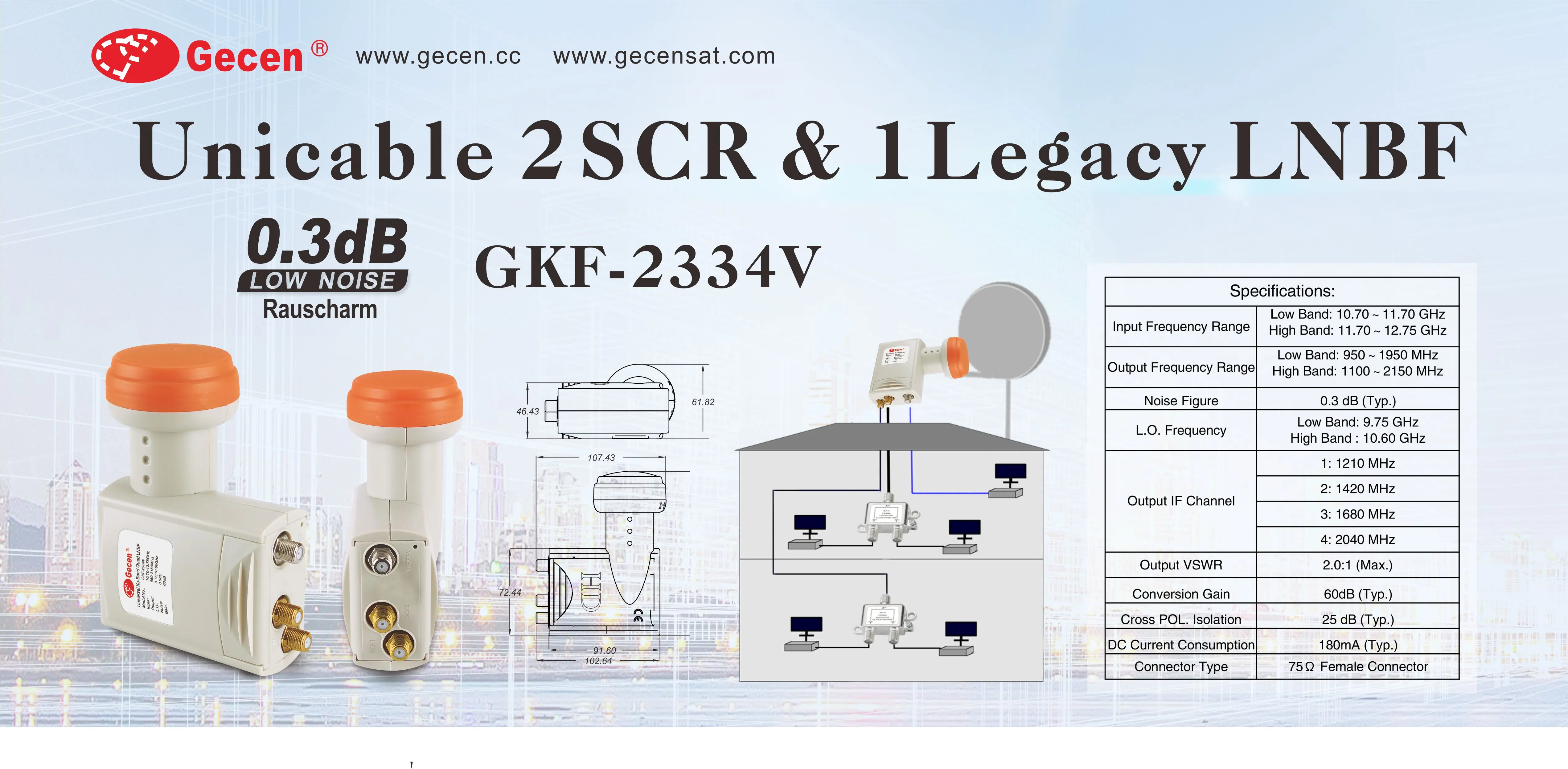 Unicable Lnb Professional Unicable Ku-band LNB Good Price Twin Lnb ...