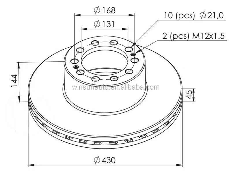 Mercedes Benz Commercial Vehicle Brake Disc Rotor 9434210312