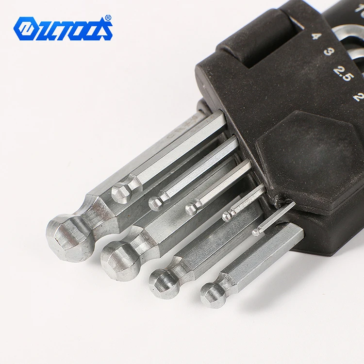 9pc Allen Ball Point End Short Arm Hex Key Wrench Set Japanese Brand ...