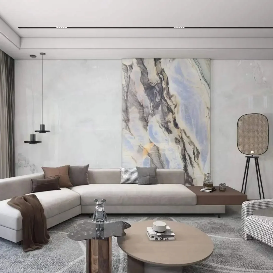 Natural Ocean Blue Marble Wall Panel Flooring Tiles Bathroom Table Top ...