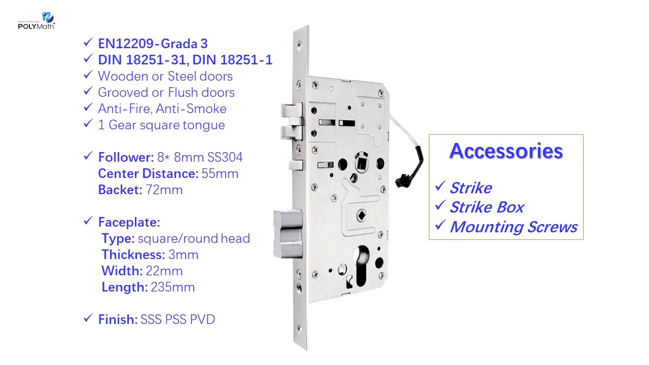 Smart Door Lock - European Standard Mortise Electric Lock