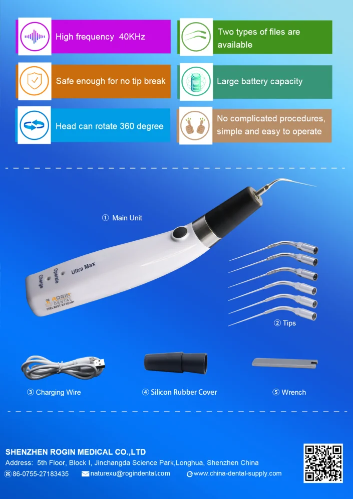 Rogin Ultra Max Cordless Ultrasonic Dental Irrigator Dentistry Endo ...