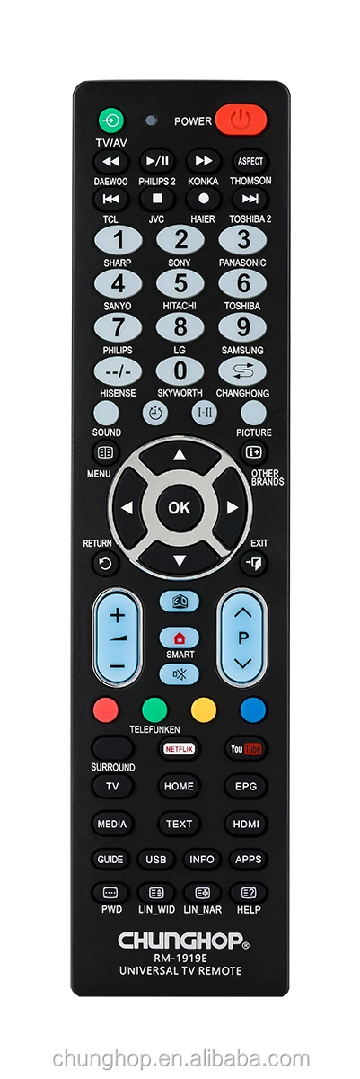 Chunghop Rm-1919e Universal Smart Tv Remote Controls Replacement For Lg ...