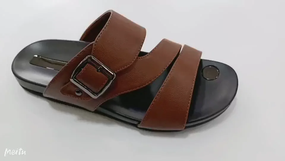 Factory Price Top Grade Slippers Men Pu Brown Man's Shipper Shoes ...