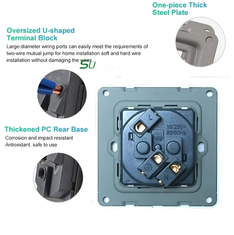 Eco-friendly High Quality Wall Mounted Socket Outlets German/eu ...
