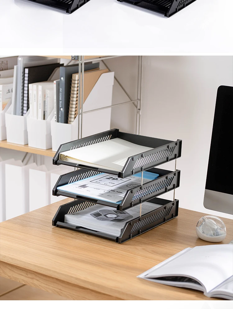 Plastic Office Desktop Organization - Stackable Document Trays