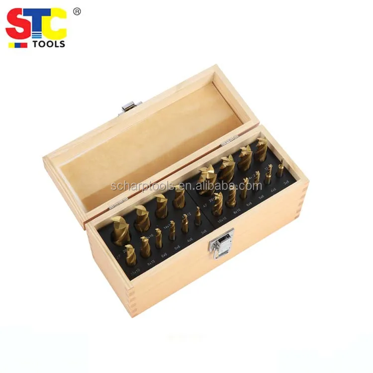 2 and 4 Flute HSS Titanium Tin Coated 3/16"-3/4" 3-20mm 20pc Square End ...