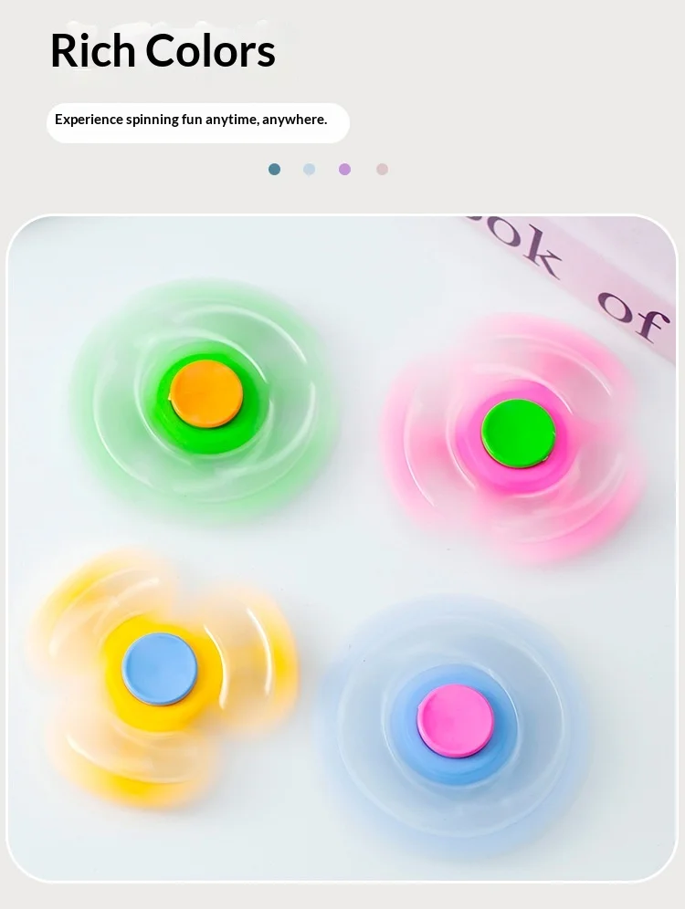 Plastic Round Fingerprint Gyro Focal Decompression Toy with Bearing for ...