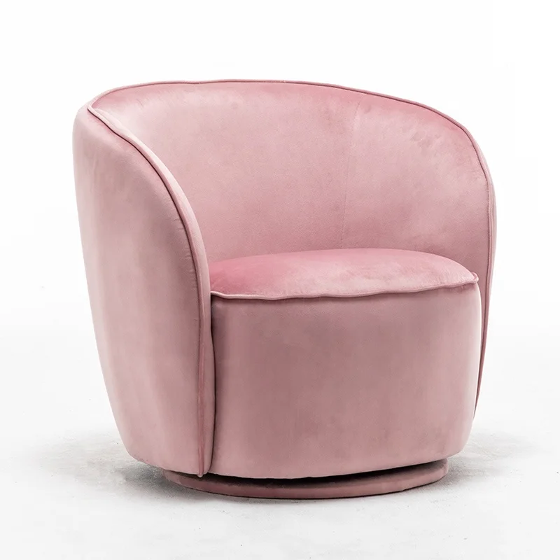 Modern Simple Pink Velvet Swivel Leisure Chair - Buy Pink Velvet ...