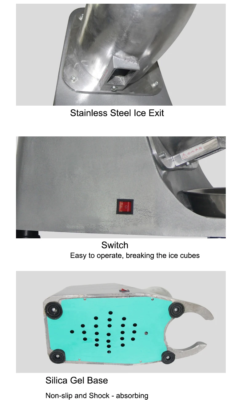 Large Capacity 200kg/hr Commercial Ice Crushing Block Snow Ice Shaver ...