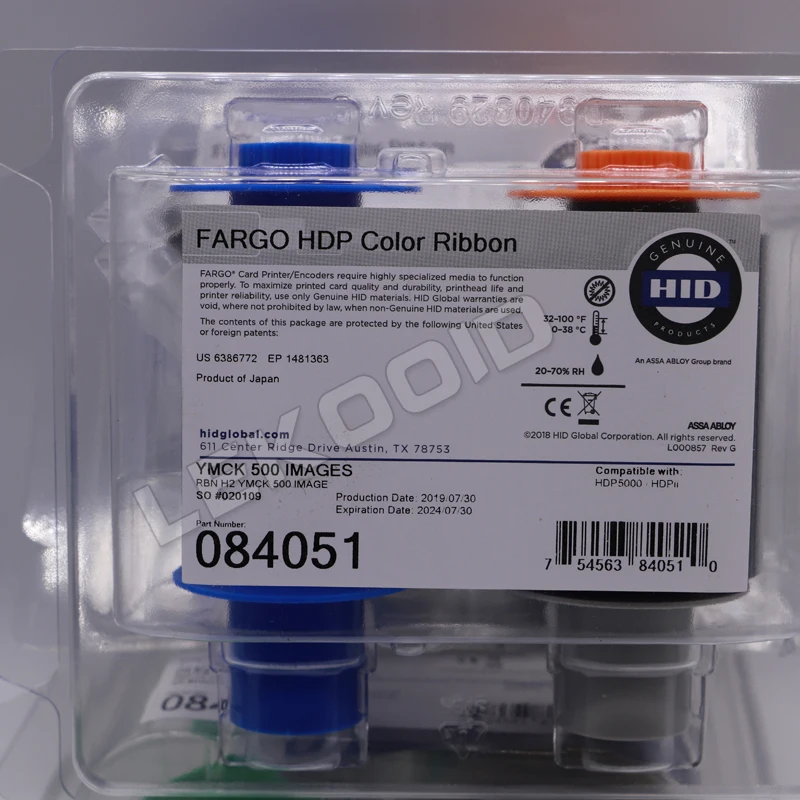 Original Fargo HDP5000 Card Printer YMCK 84051 Color Ribbon