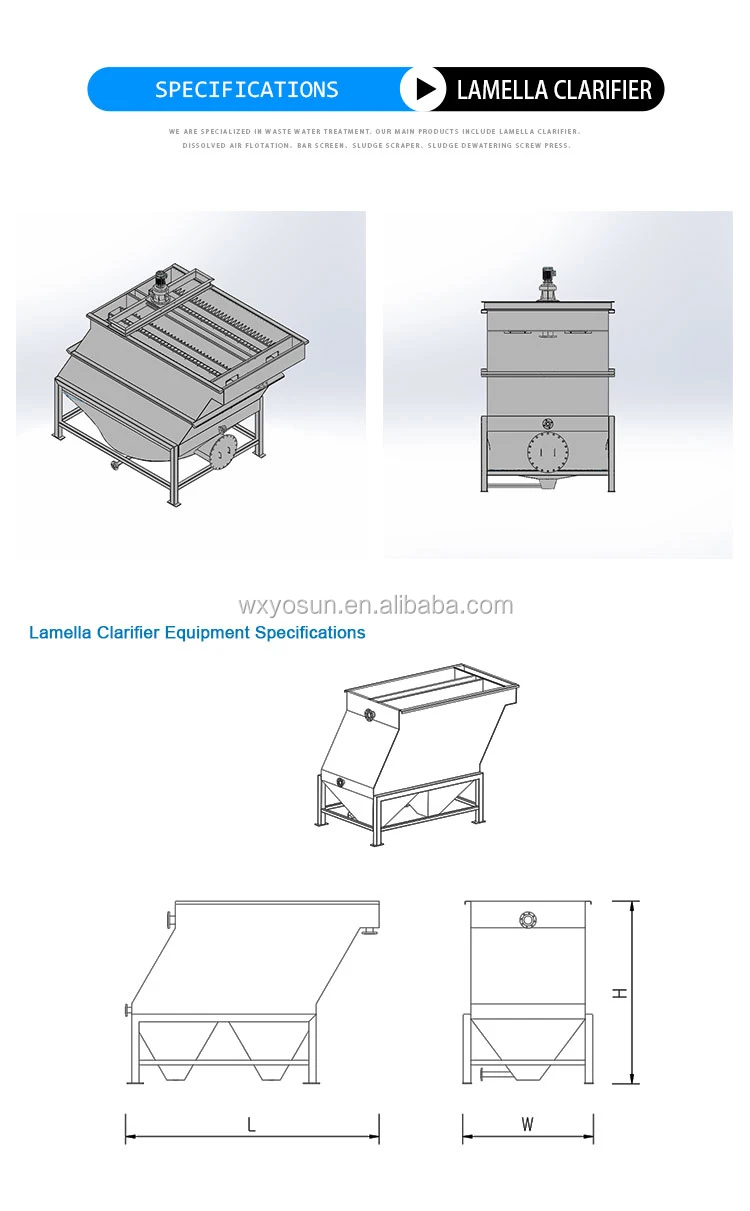Lamella Inclined Plant Clarifier Primary Or Secondary Clarifier - Buy ...