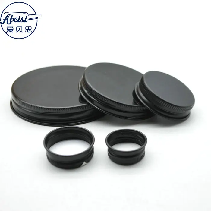 Matte Black Metal Aluminium Lids - Durable & Spill-proof