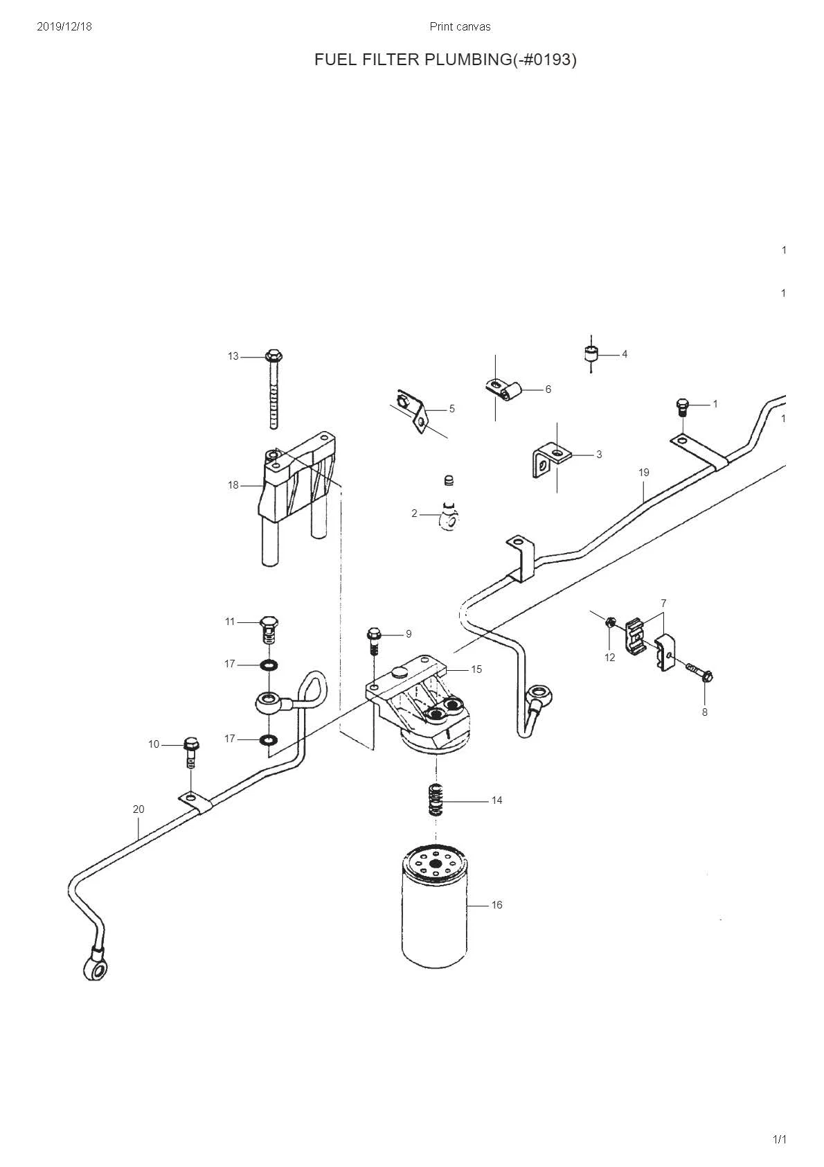Excavator Fuel Filter 11e1-70010 11e1-70020 3903640 3931063 4990879 For ...