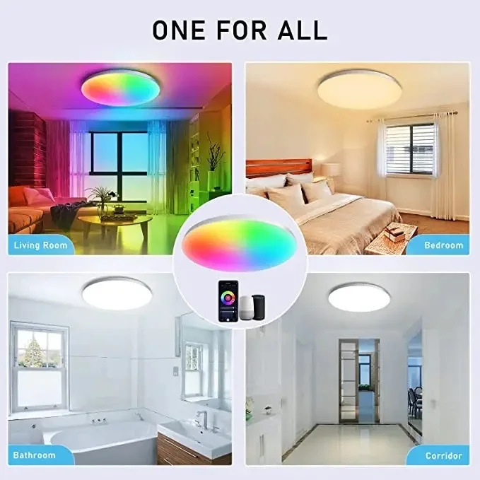 Graffiti Smart RGB Ceiling Light Ultra Bedroom Living Room APP Voice ...