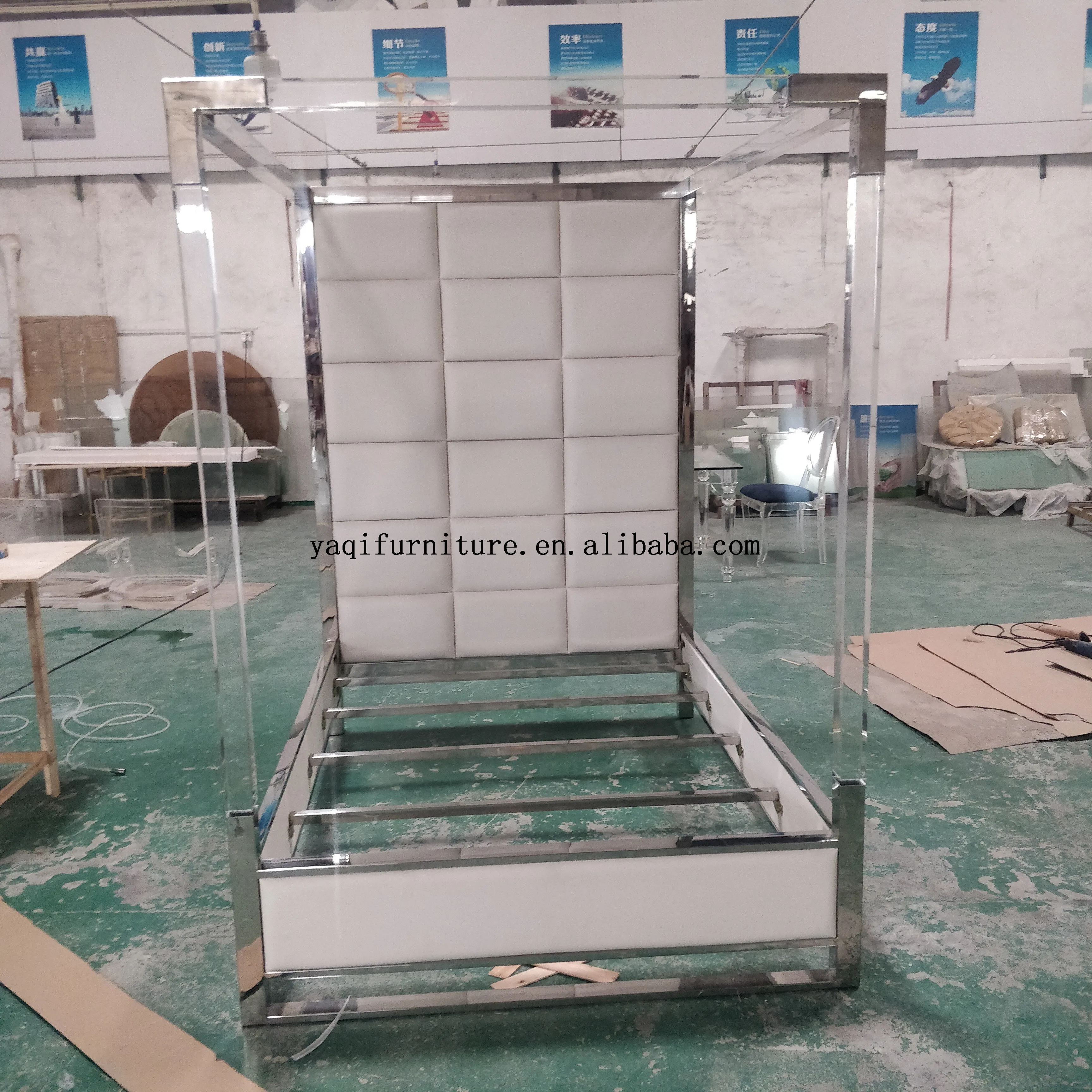 Modern Acrylic Bed Frame - Stylish & Customizable Furniture