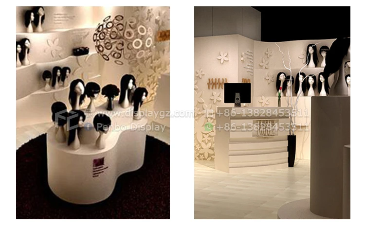 Beauty Shop Wig Display Showcase - Penbo Display Solutions