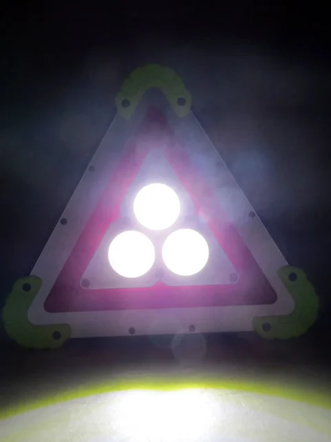 Rechargeable Flashing Red Led Triangle Warning Roadside Assistance Lamp ...