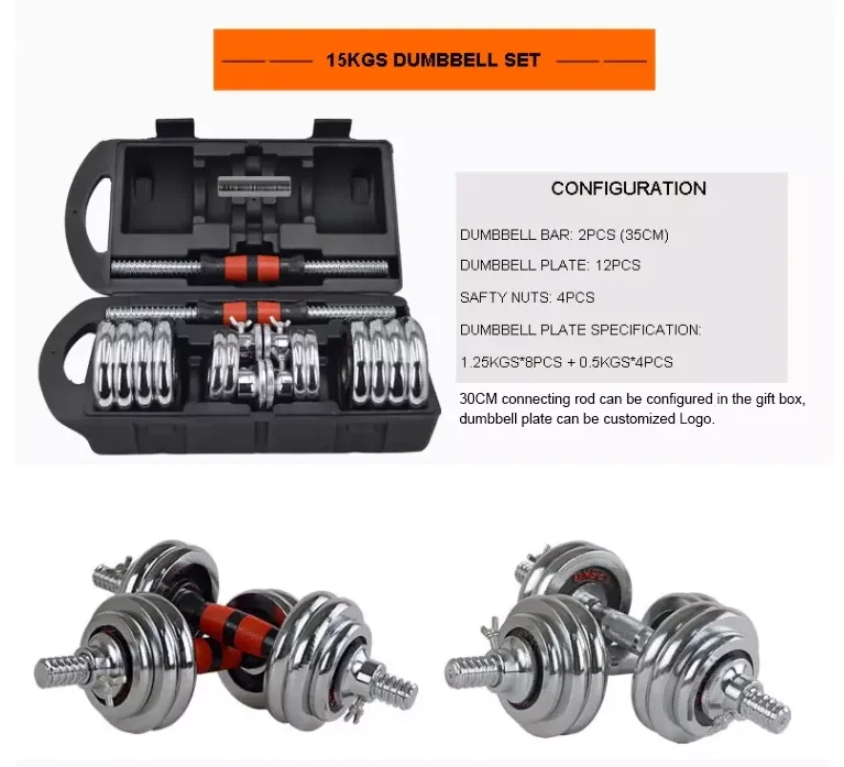 Electroplating Cast Iron Dumbbell Weight Lifting Gym Chrome Dumbbells ...