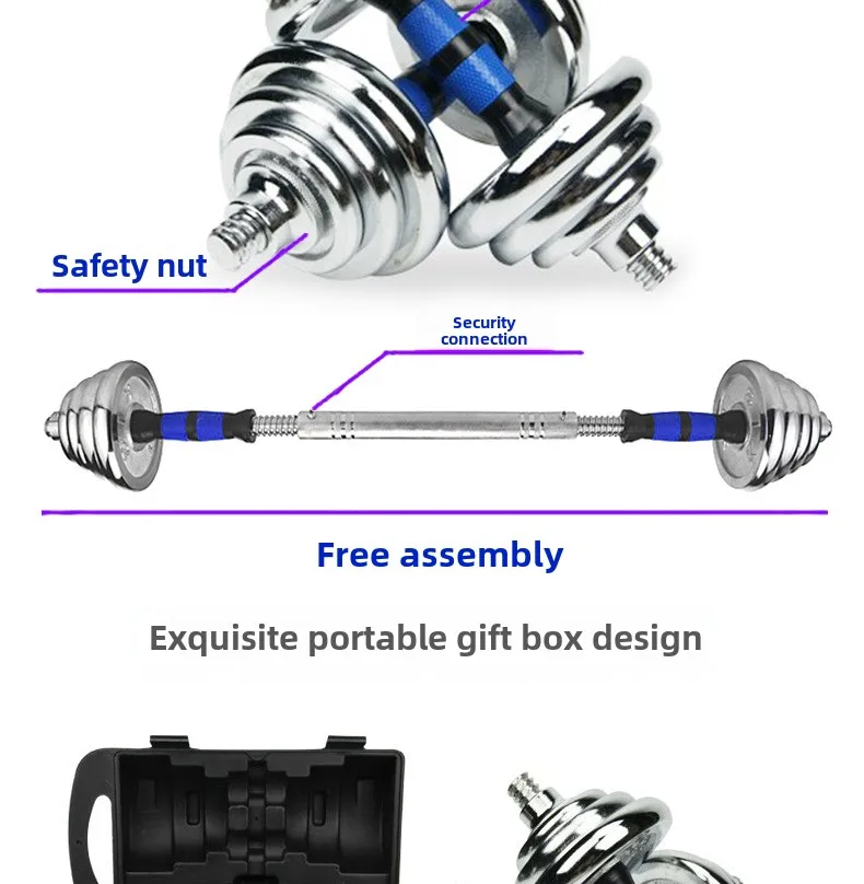 Electroplated Adjustable Dumbbell Variable Barbell Set 20kg 30kg Direct ...