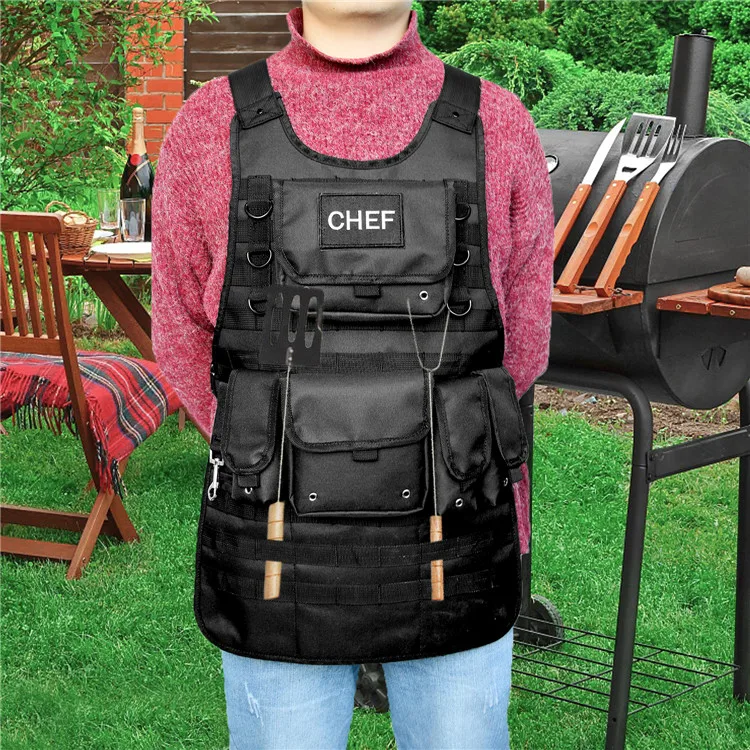 Durable Outdoor Camping Tactical Molle Chef Bbq Vest Apron With 5 ...