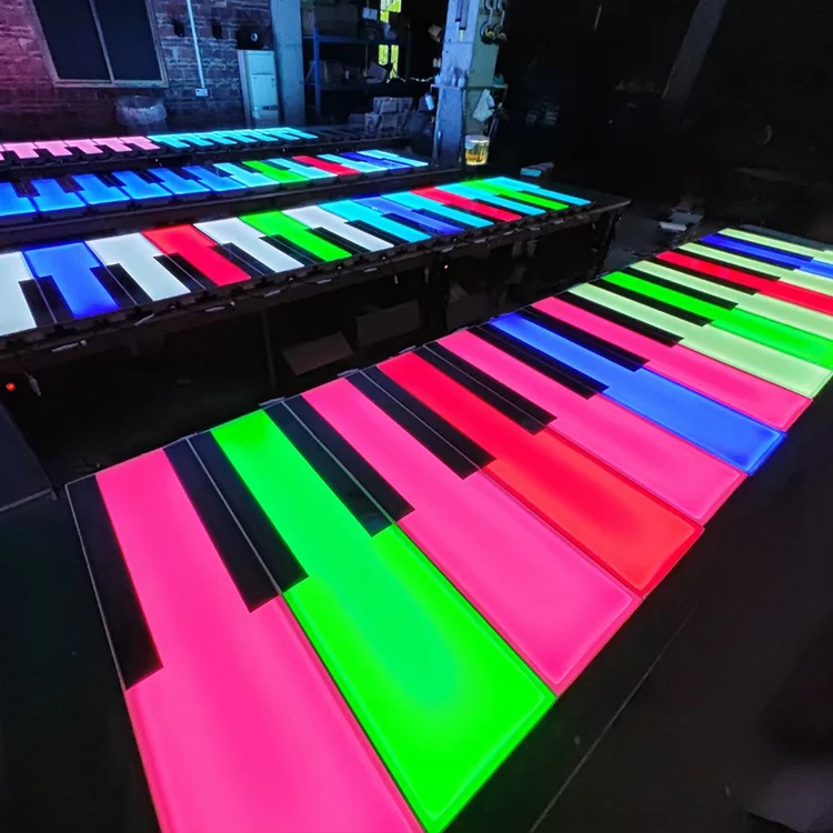 Dmx 512 Rgb Light Stage Piano Dance Tiles /portable Mirror Piano Mat ...