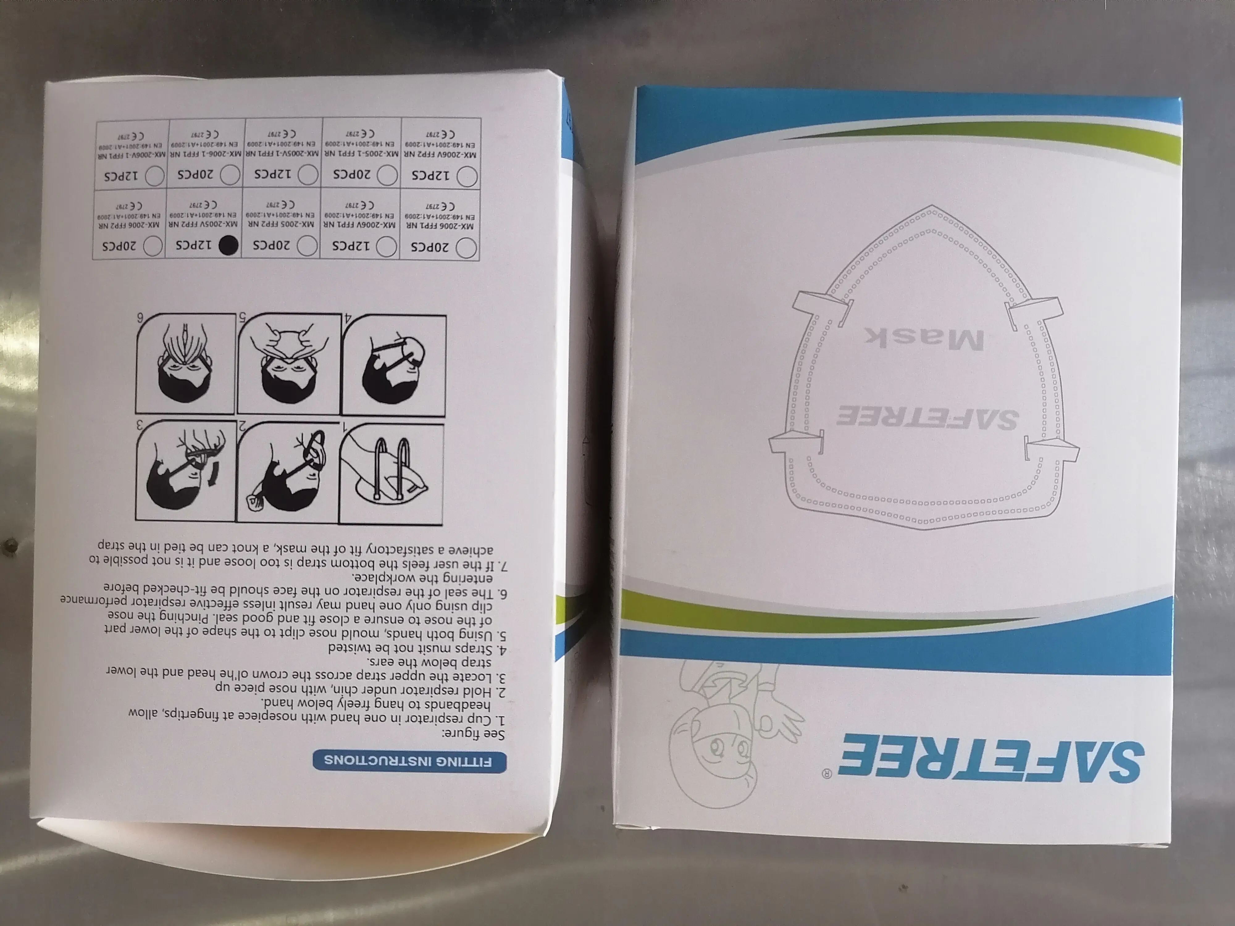 CE EN149 FFP2 Cup Shape Non-Woven Cloth Disposable White Valved Face ...