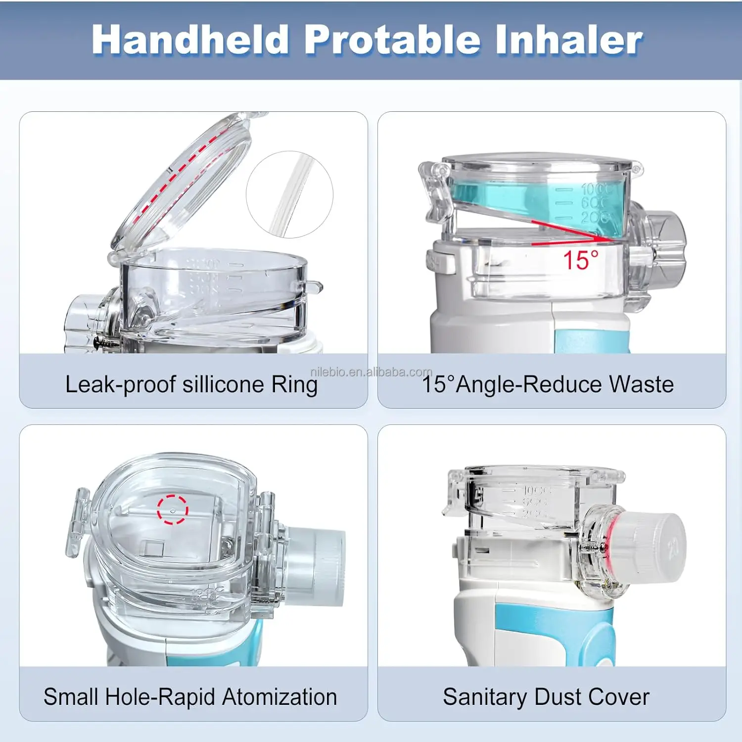 Portable Mini Electric Nebulizer Inhalator Hands-Free Silent Medical ...