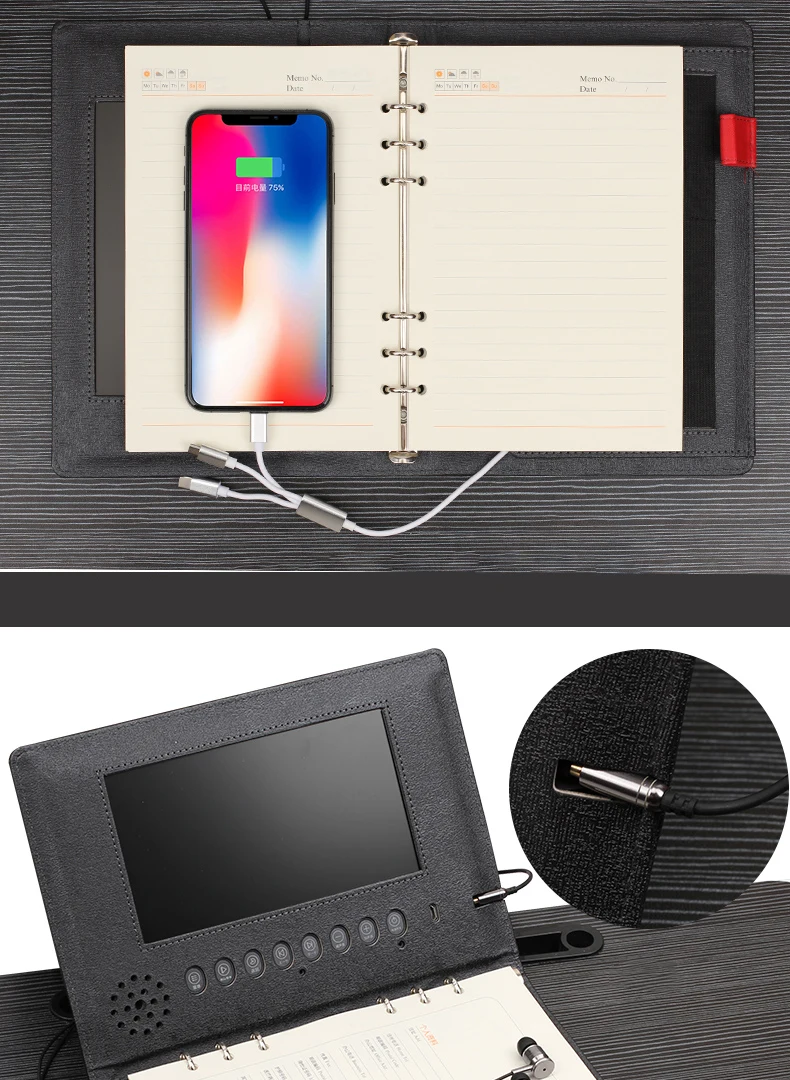 Multifunction 8000mah Power Bank Notebook With Video Recorder Diary ...