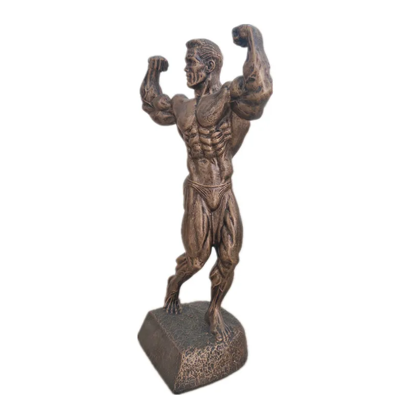 Resin Male Bodybuilder Double Bicep Statue - Trophy
