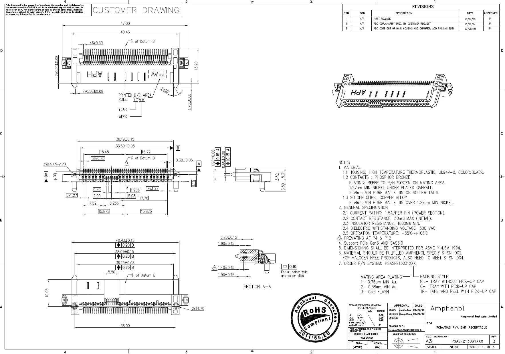 Sff-8639 Pcie Sas Female Sas 68pin U.2 Connectors For Servers - Buy ...