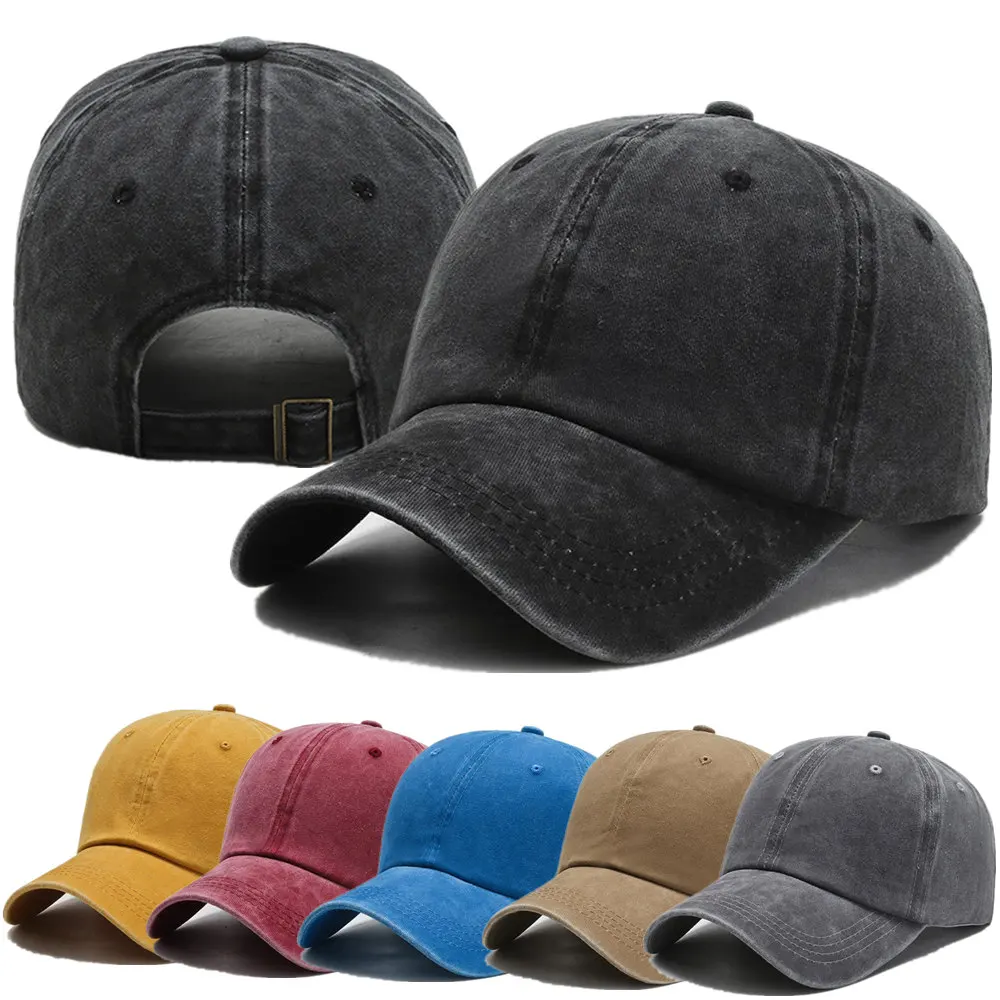Washed Cotton Dad Hat Cap For Men Women Unstructured Plain Baseball ...