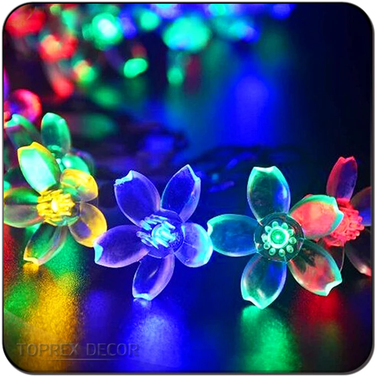 Warm White RGB Cherry Flower LED String Lights for Festivals