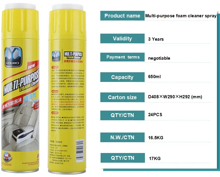 Car Care Multi-Purpose Spray Foam Cleaner 650ml - Baolilai
