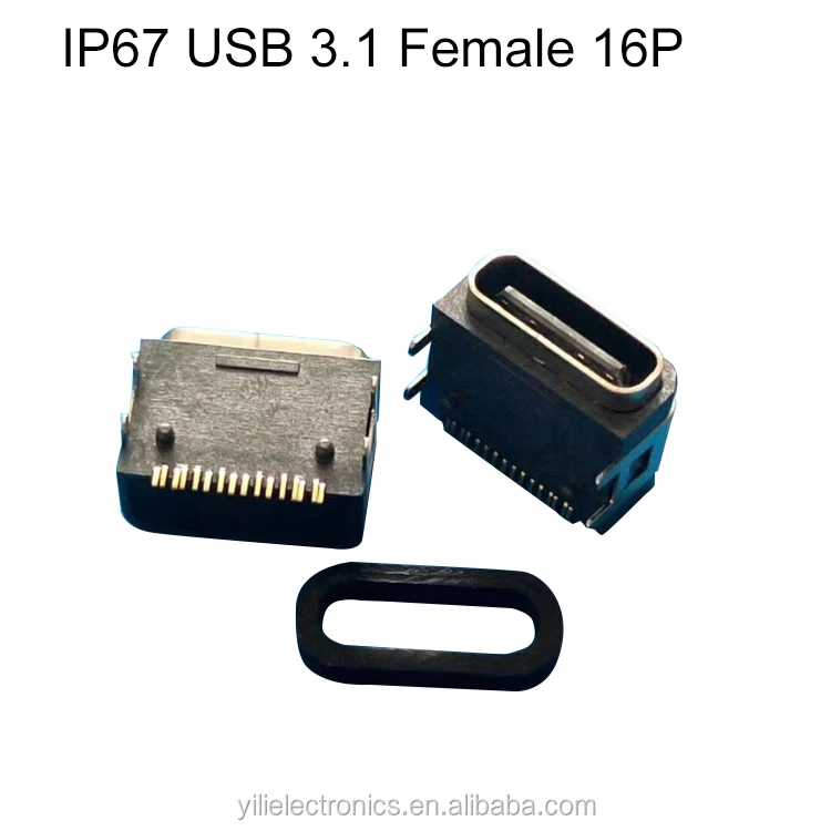 Professional Manufacturer of Waterproof USB 3.1 Type C Female 16P SMT ...
