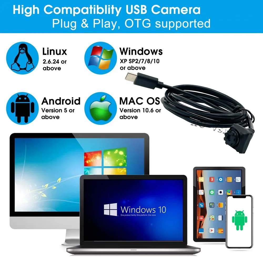 DIY 1080P 12x12mm Micro Size Smallest Type-c Mobile Phone External ...