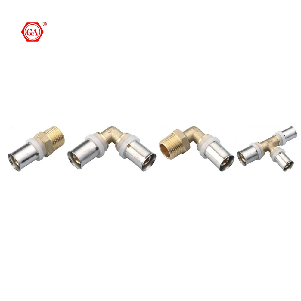 GA Brass Press Pipe Fittings Female Elbow for Pex and Floor Heating ...