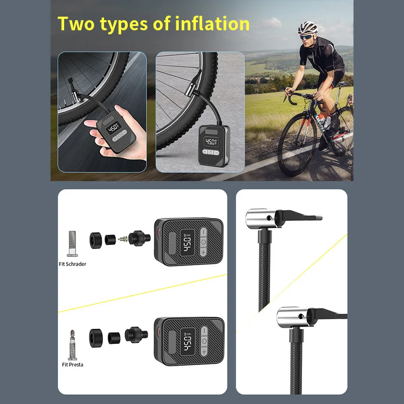 Mini Bicycle Pump - Portable Electric Air Pump for E-bikes