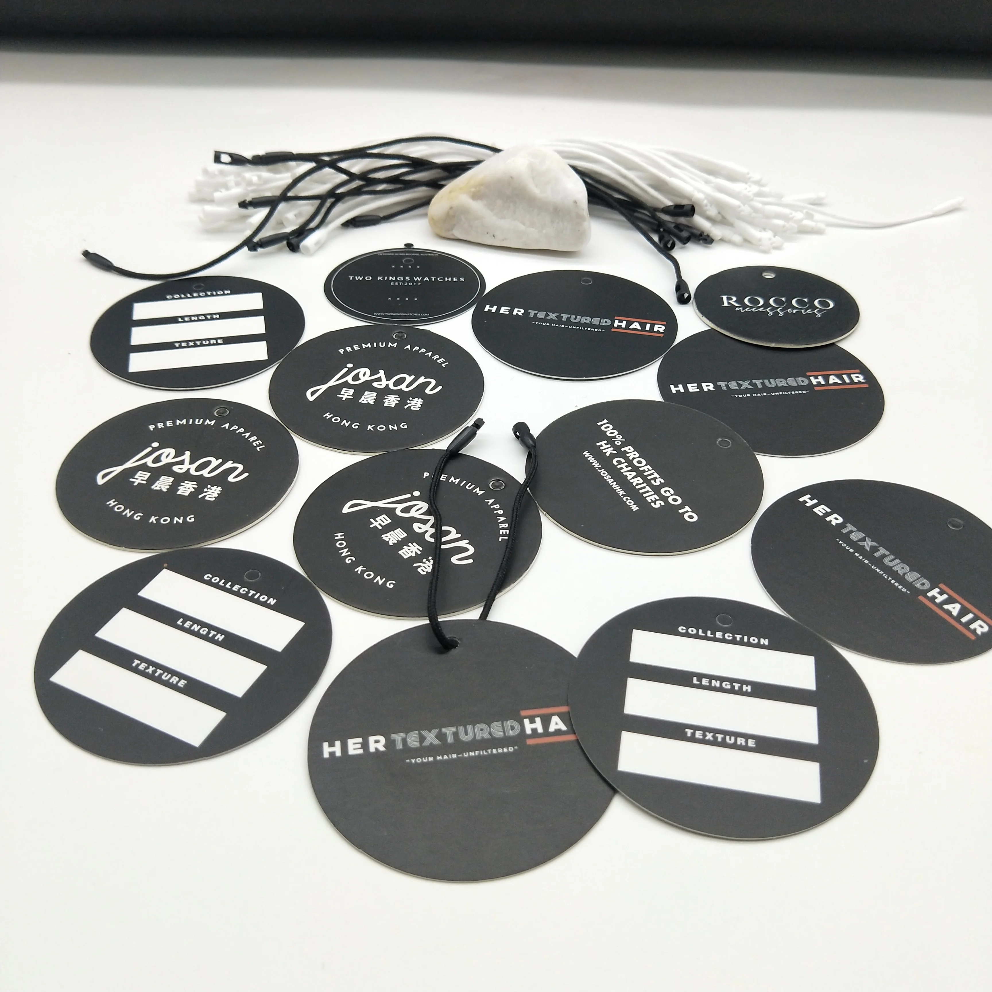 Custom Design Clothing Paper Swing Hang Tags with Cord