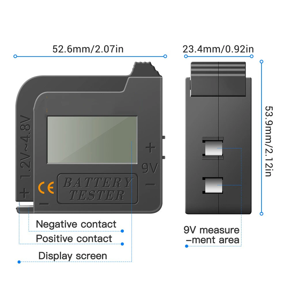 168 Max Battery Checker Button Cell Tester Digital Lithium Battery ...