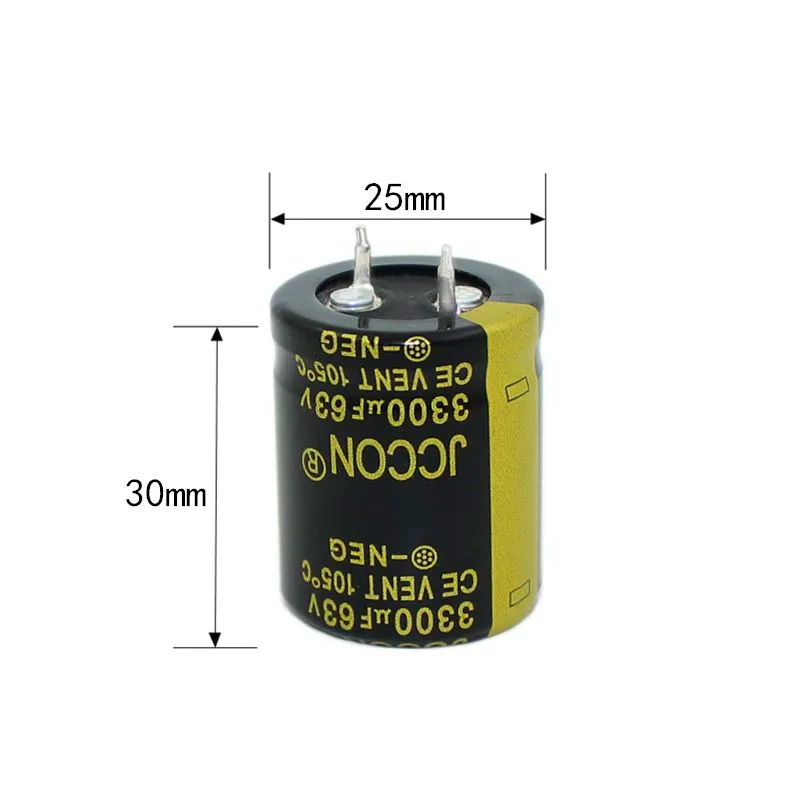 Jccon Snap In Aluminum Electrolytic Capacitors 63v3300uf 63v 3300uf 25x30 Power Capacitor For ...