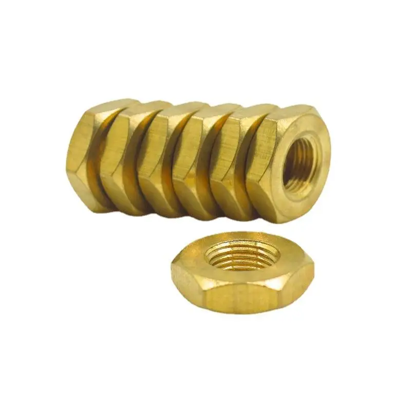 Din439-2 M4 Hexagon Thin Brass Nut With Chamfer H62 Finish Polished ...