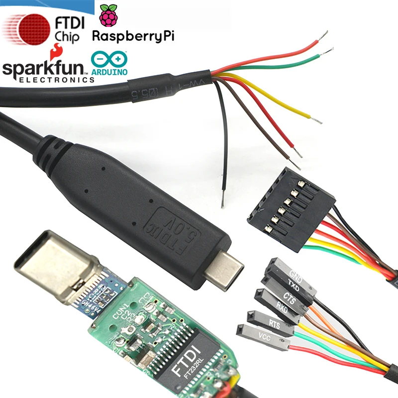 Sparkfun Supplier OEM FTDI RS232 TTL 3.3V 5V Type C USB to Uart Cable ...