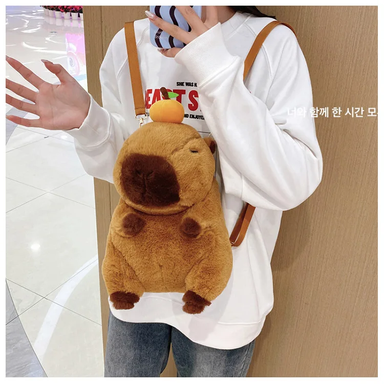 Kapibala Cute Animal Capybara Backpack - Soft Plush Fabric